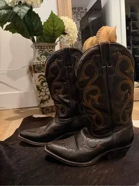 Boulet | Shoes | Vintage Classic Brown Leather Boulet Cowboy Boots ...